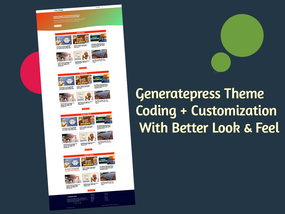 Job Template Generatepress Theme Customization Kalyan Blogger